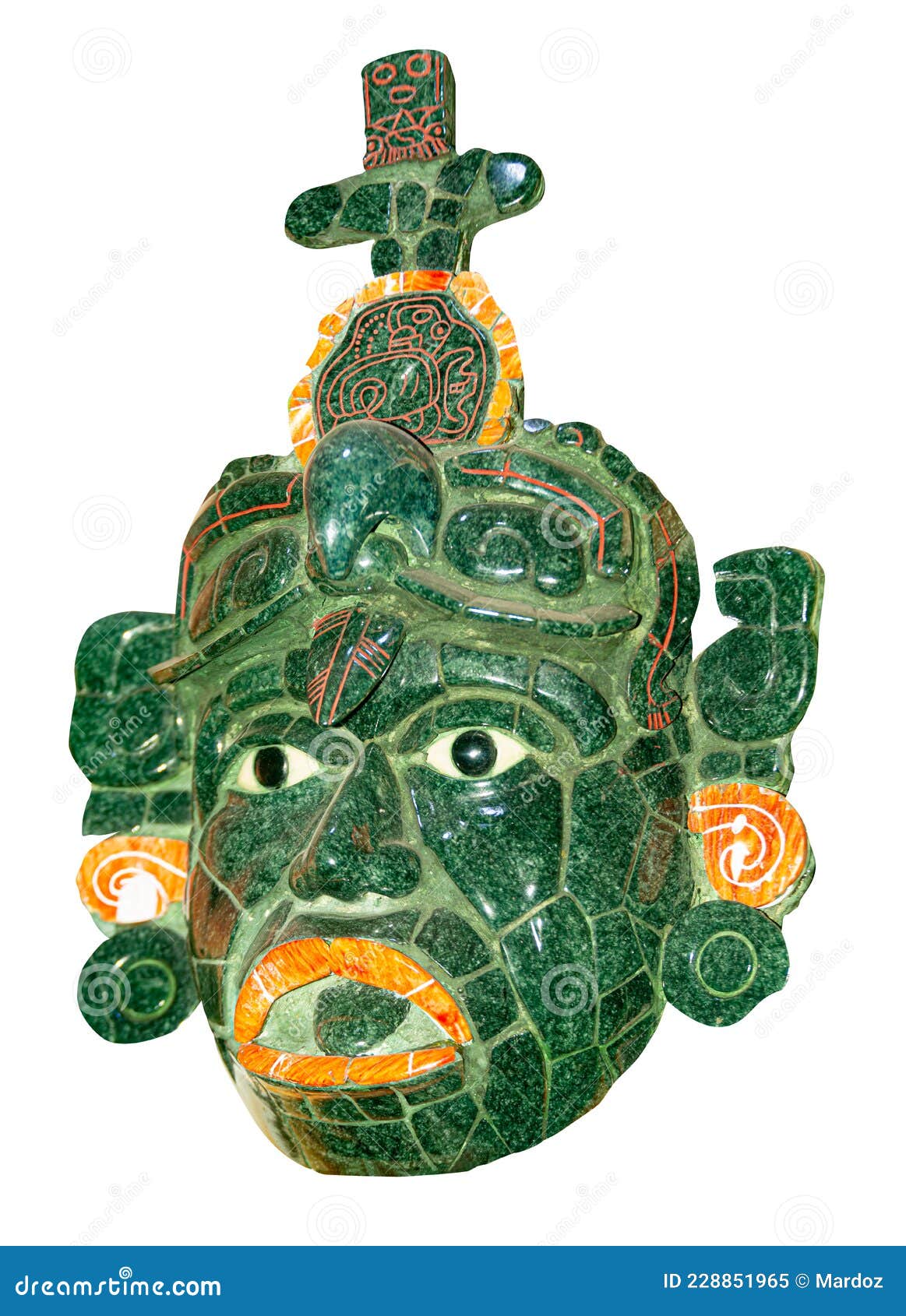 Ancient Ceremonial Mayan Jade Mask Stock Image - Image of mardoz ...