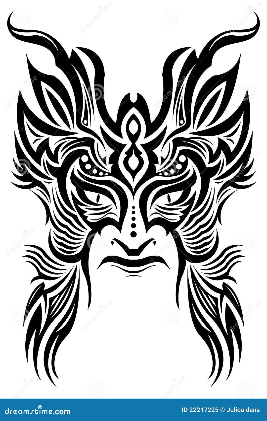 Ancient Ceremony Mask - Tribal - Tattoo - Vector Stock Vector ...
