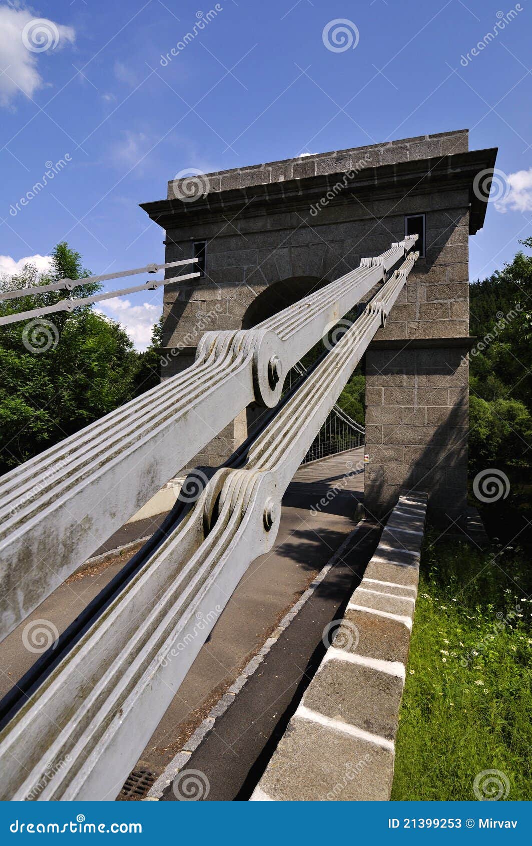 Ancient chain bridge stock image. Image of iron, history - 21399253