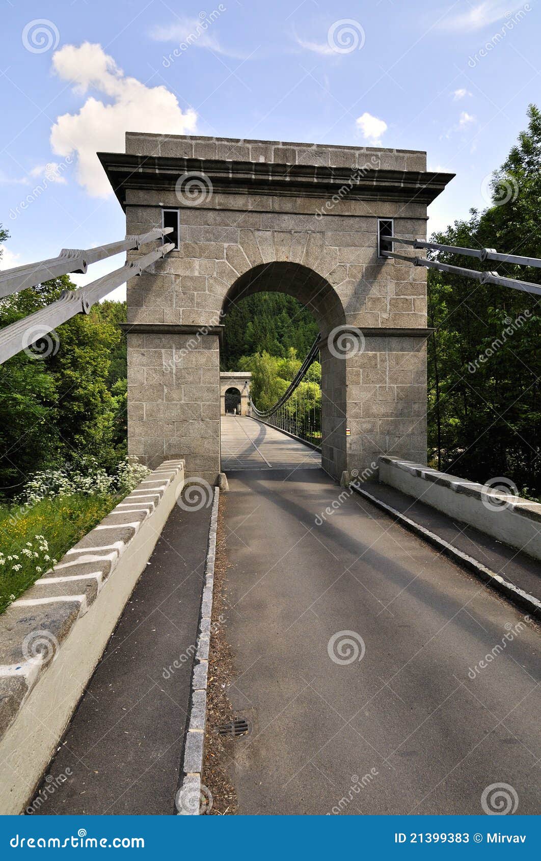 Ancient chain bridge stock image. Image of boat, autumn - 21399383