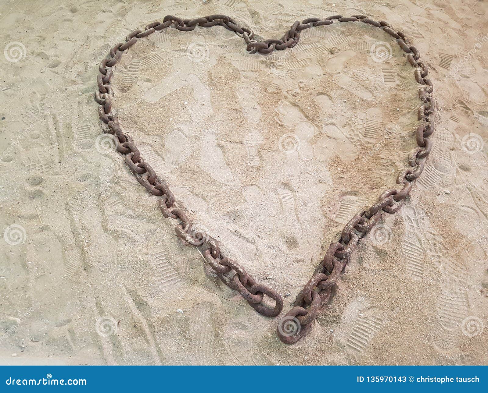 Ancient Chain Placed on the Sand and Depicting a Solid Love. Stock ...
