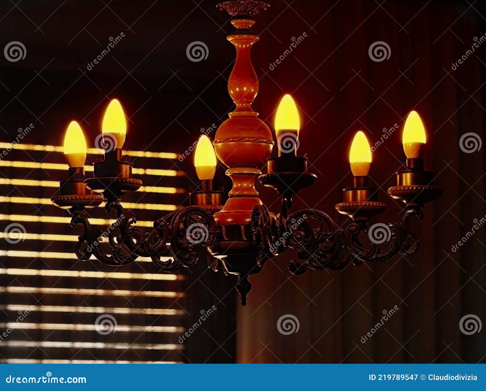 Ancient Chandelier with LED Lamps Stock Image - Image of home, lamps ...