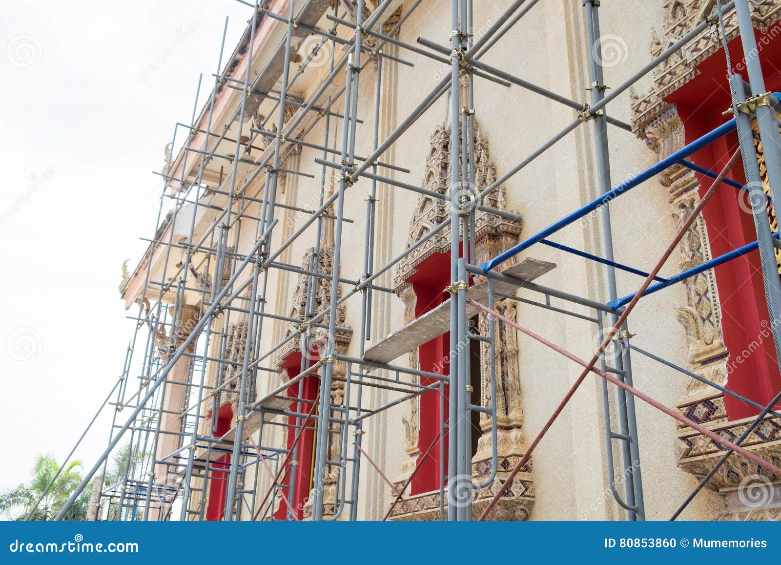 Ancient Chapel Was Renovated with Scaffolding Stock Photo - Image of ...