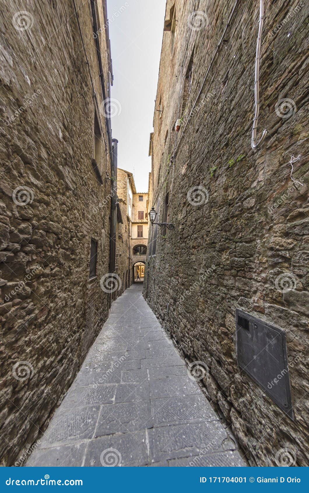 Ancient and Characteristic Medieval Alley in Tuscany Stock Image ...