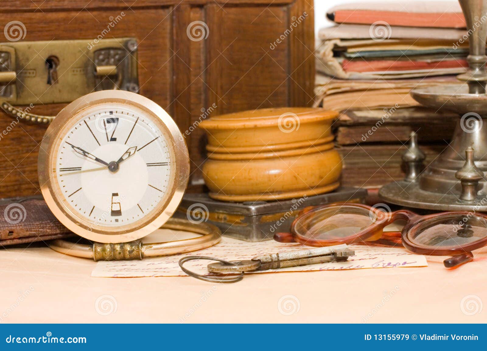 Ancient Chest and Different Old Things Stock Image - Image of book ...