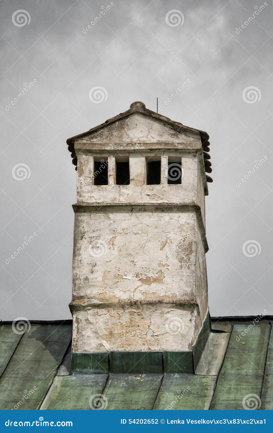 Ancient Chimney on the Roof Stock Photo - Image of smokestack ...