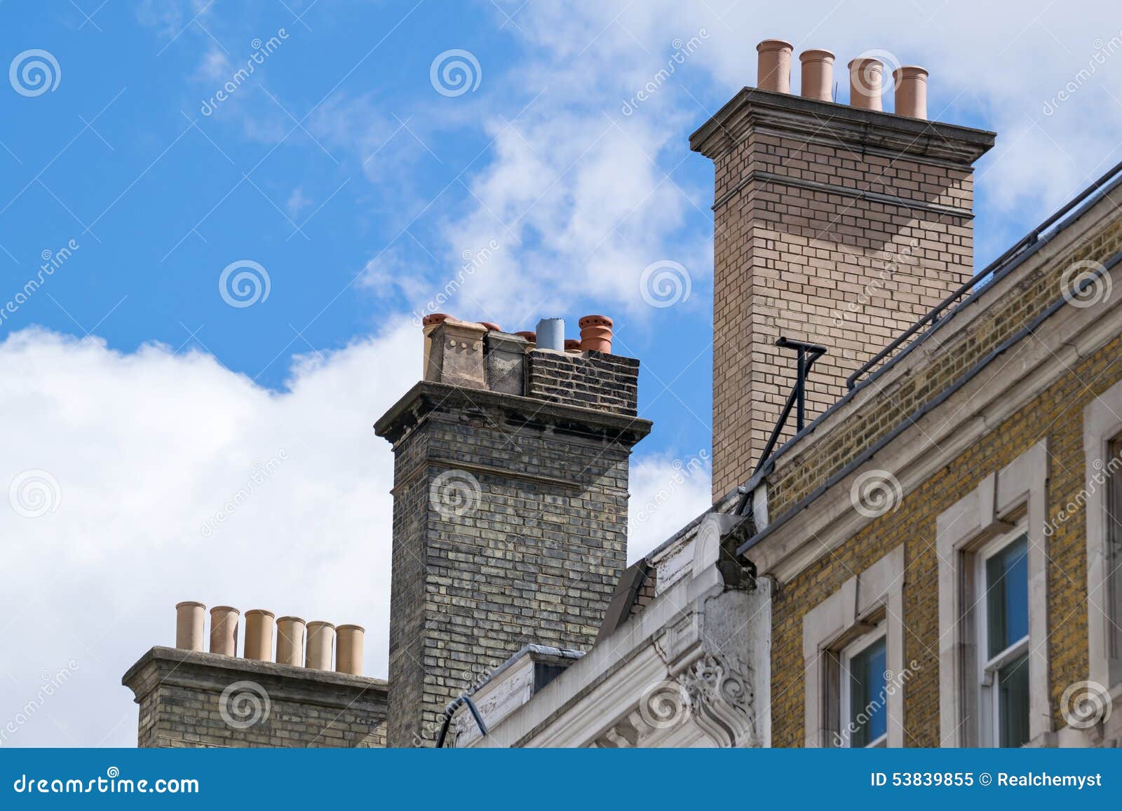 Ancient chimneys pot stock image. Image of detail, outdoor - 53839855
