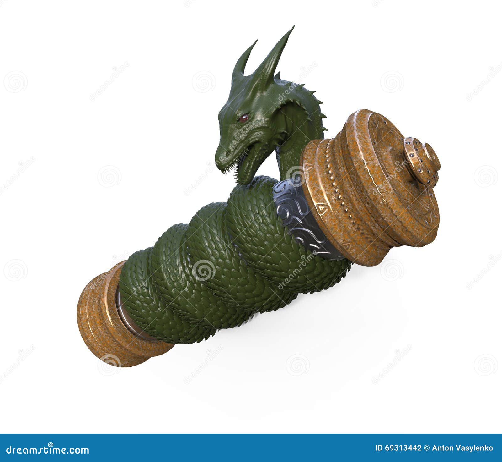 Ancient China Dragon Scroll with Pergament 3D Illustration Stock ...