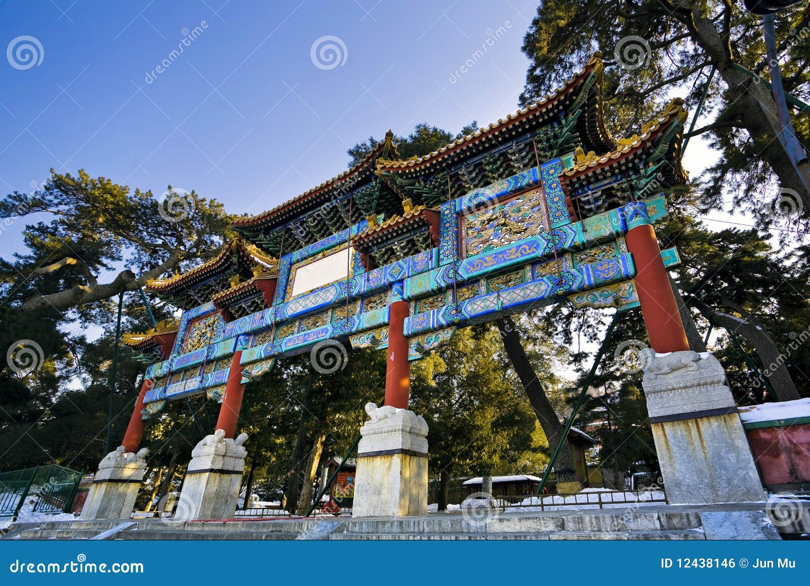 Ancient chinese arch stock photo. Image of travel, temple - 12438146
