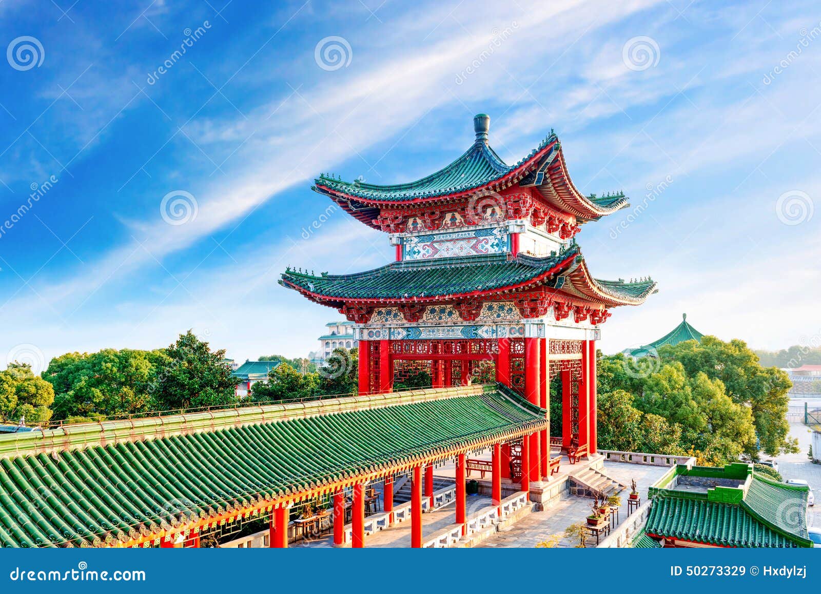 Ancient Chinese Architecture Stock Image - Image of emperor, clouds ...