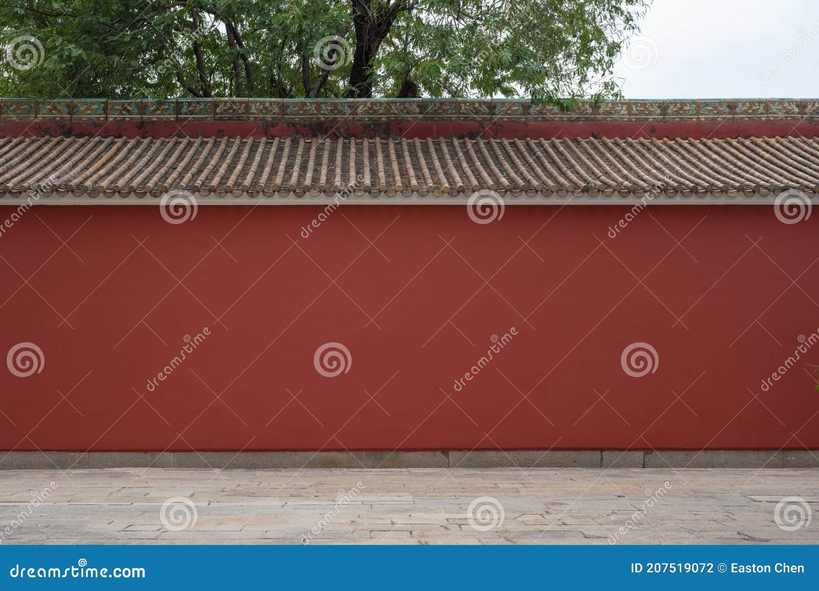 Ancient Chinese Architecture, Red Fence Stock Photo - Image of history ...
