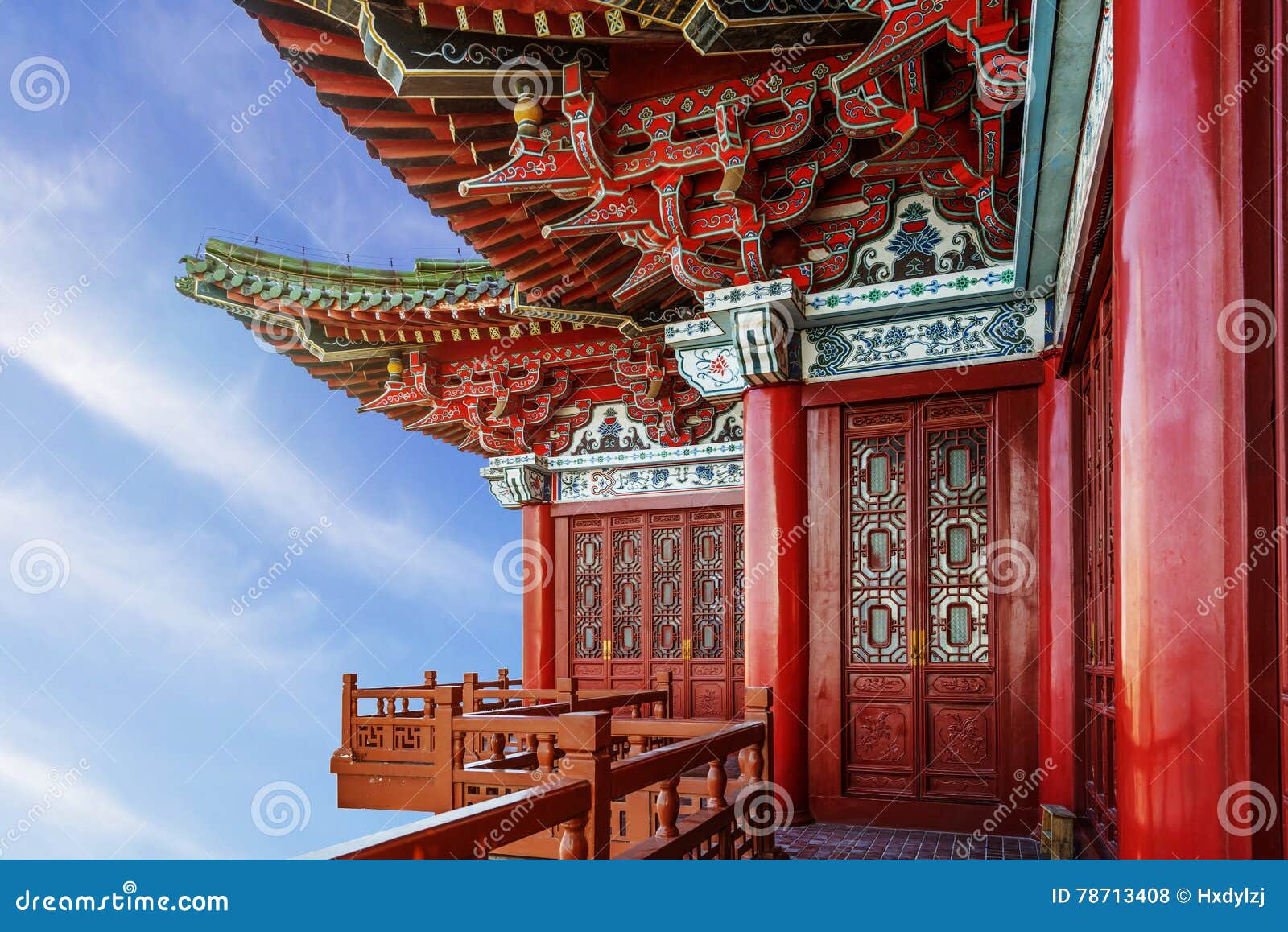Ancient Chinese Architecture Under the Blue Sky Stock Photo - Image of ...