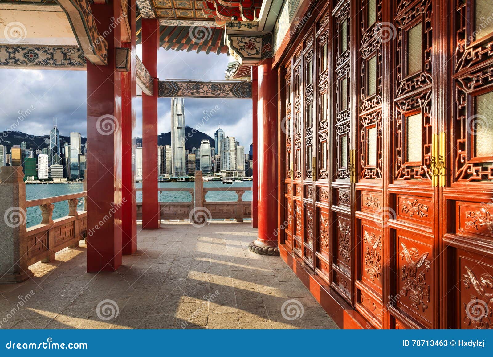 Ancient Chinese Architecture Under the Blue Sky Stock Image - Image of ...