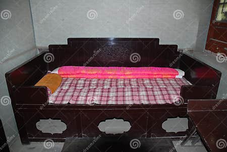 Ancient Chinese bed stock image. Image of folk, pillow - 12289831