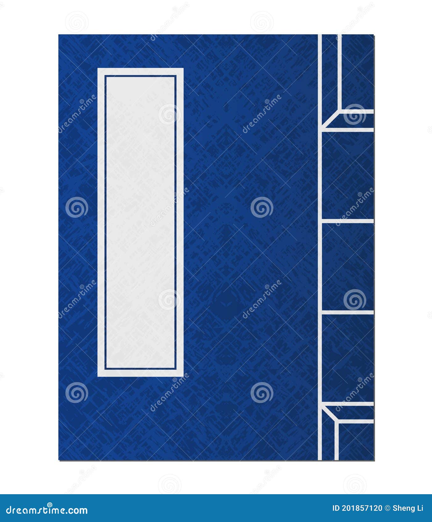 An Ancient Chinese Book, the Blue Cover Stock Vector - Illustration of ...