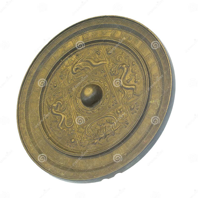 Ancient Chinese Bronze Mirrors Stock Image - Image of backside ...