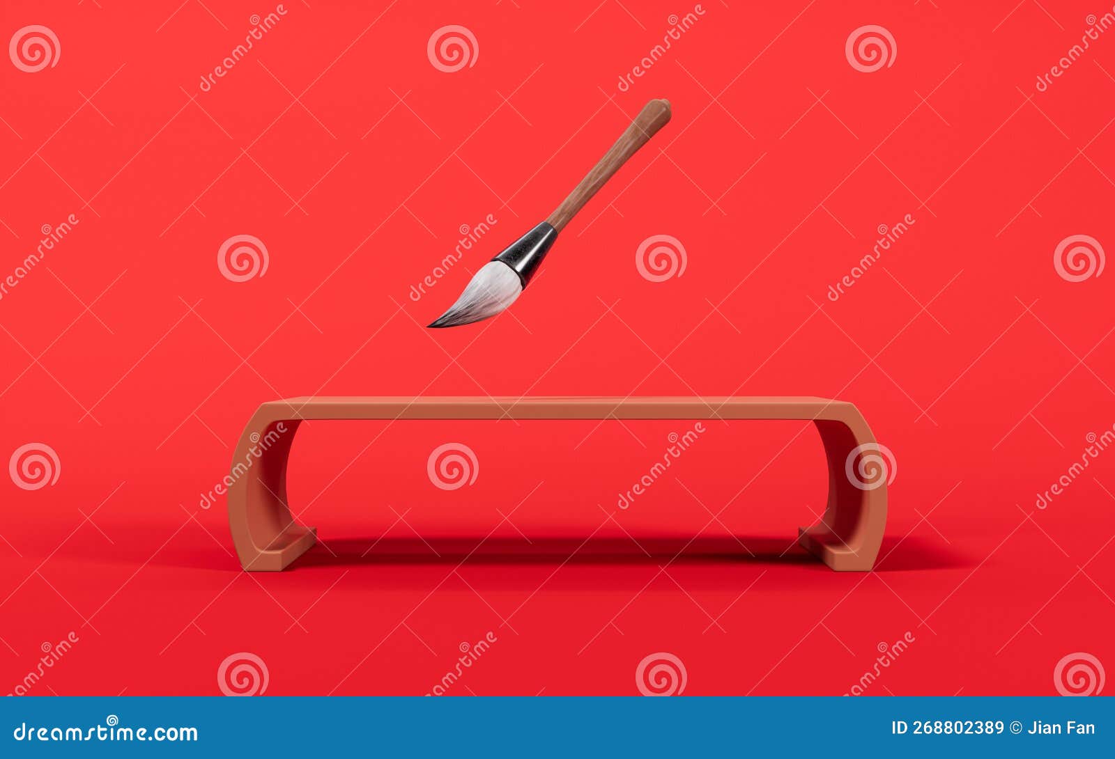 Ancient Chinese Brush, 3d Rendering Stock Illustration - Illustration ...