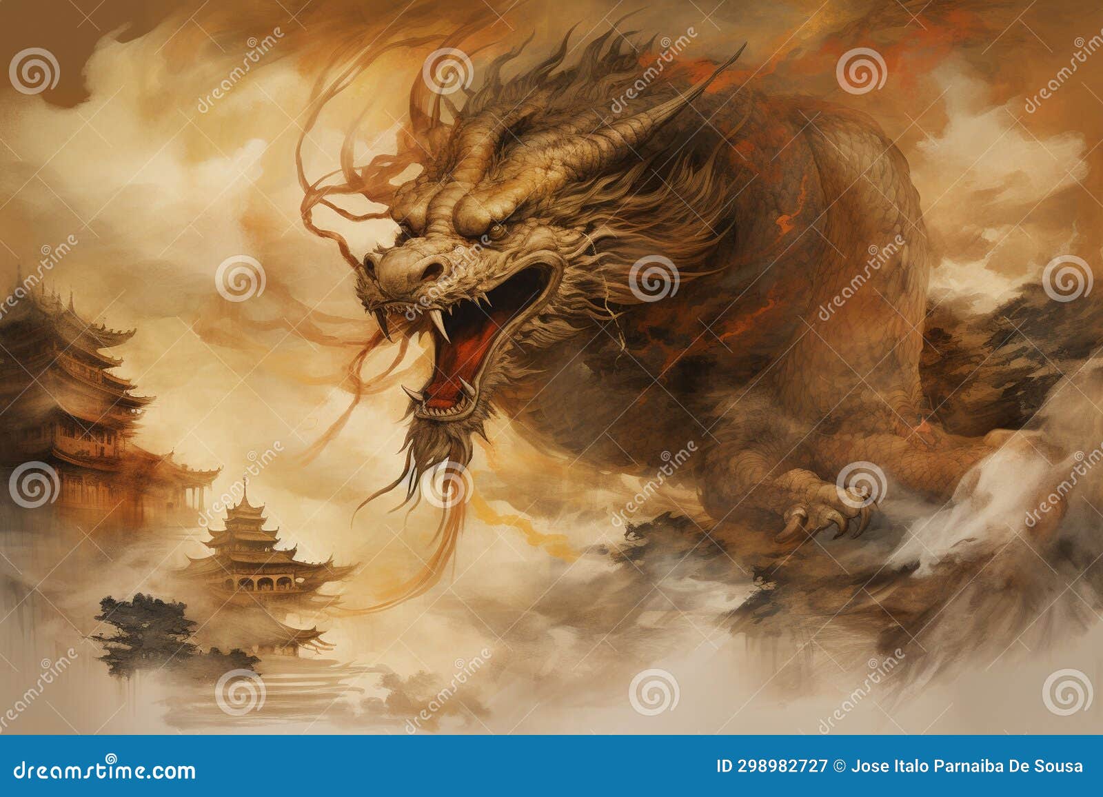 Ancient Chinese Brush Paintings of Wise and Mythic Stock Image - Image ...