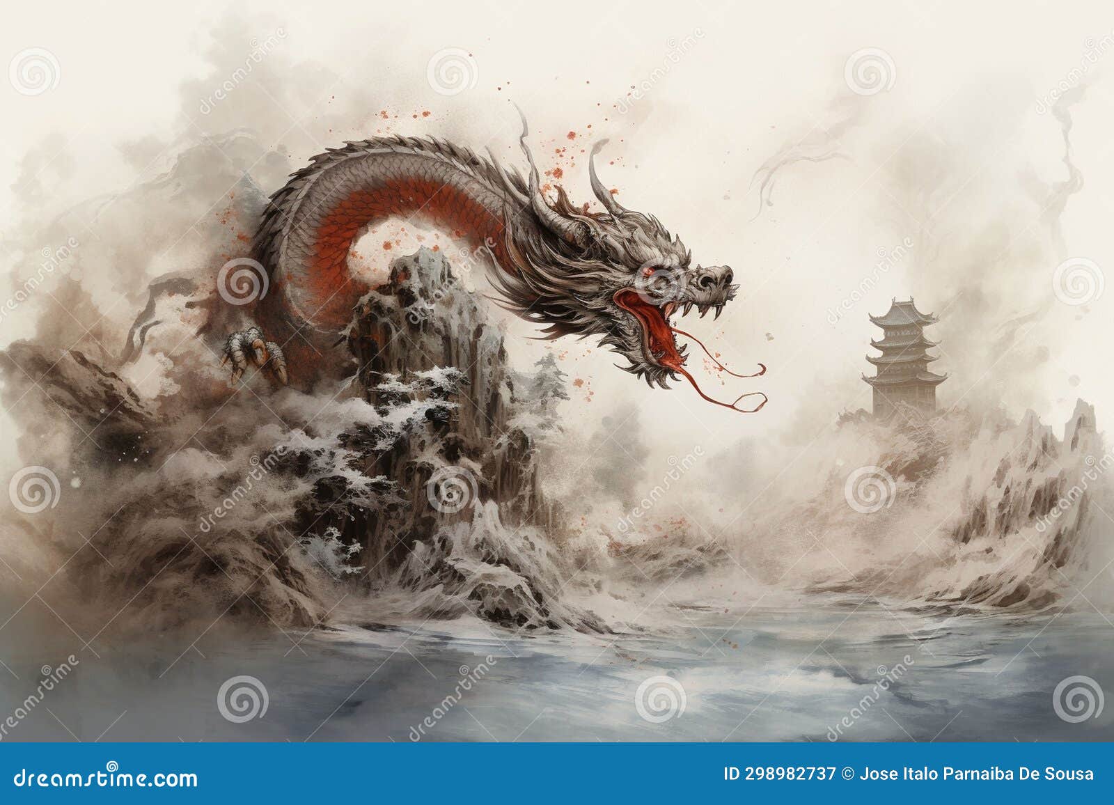 Ancient Chinese Brush Paintings of Wise and Mythic Stock Image - Image ...