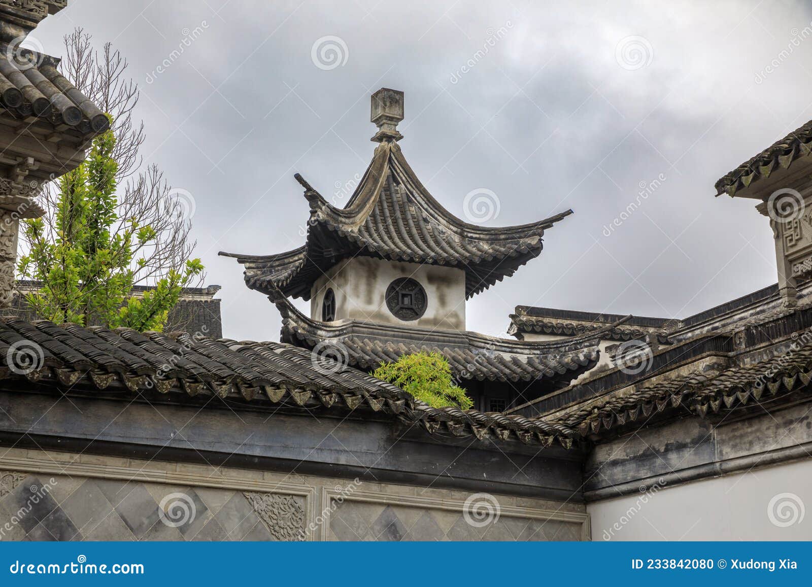 Ancient Chinese building stock photo. Image of decoration - 233842080