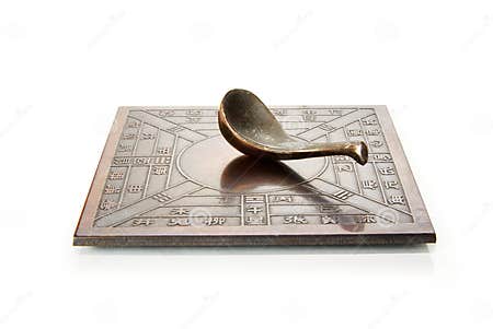 Ancient Chinese Compass on White Stock Photo - Image of compass, east ...
