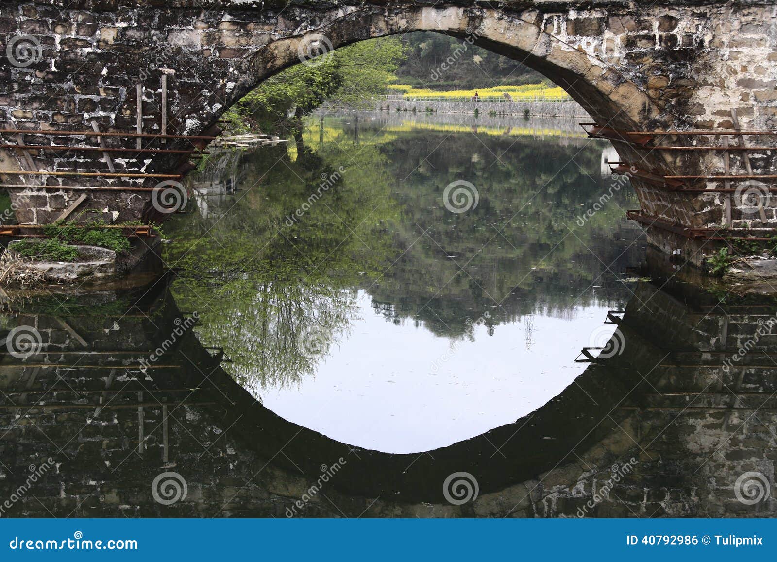 Ancient Chinese Covered Bridge Stock Photo - Image of anhui, rough ...
