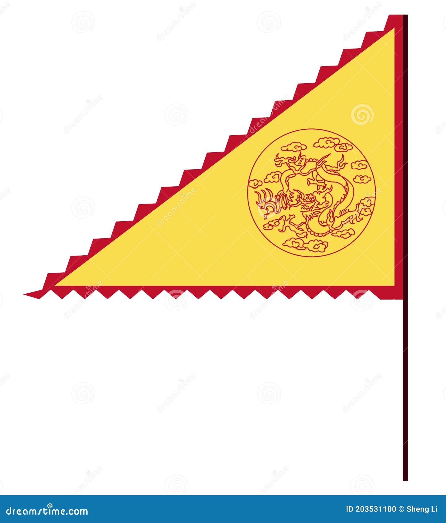An Ancient Chinese Dragon Flag Stock Vector - Illustration of banner ...