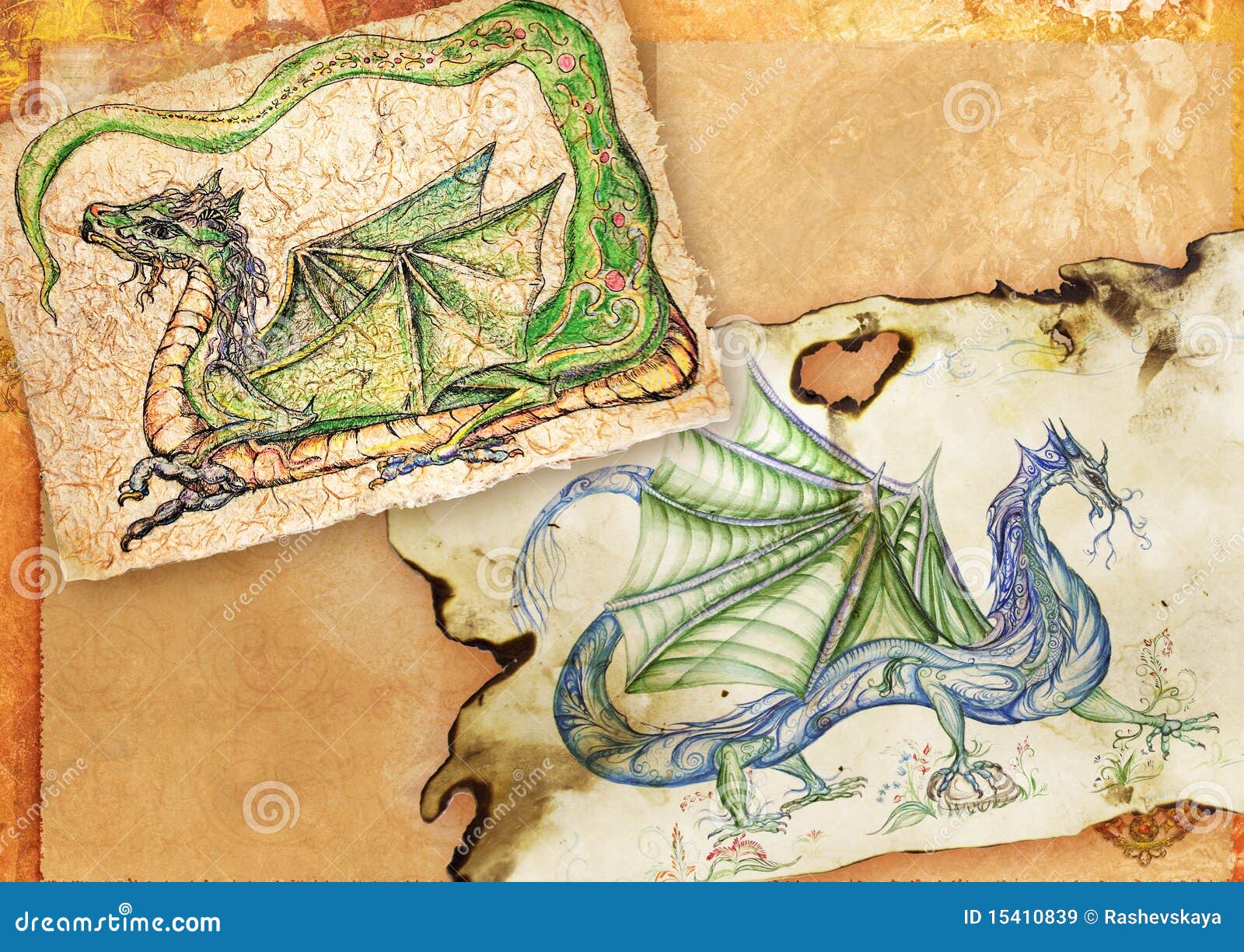 Ancient Chinese Dragons stock illustration. Illustration of ancient ...