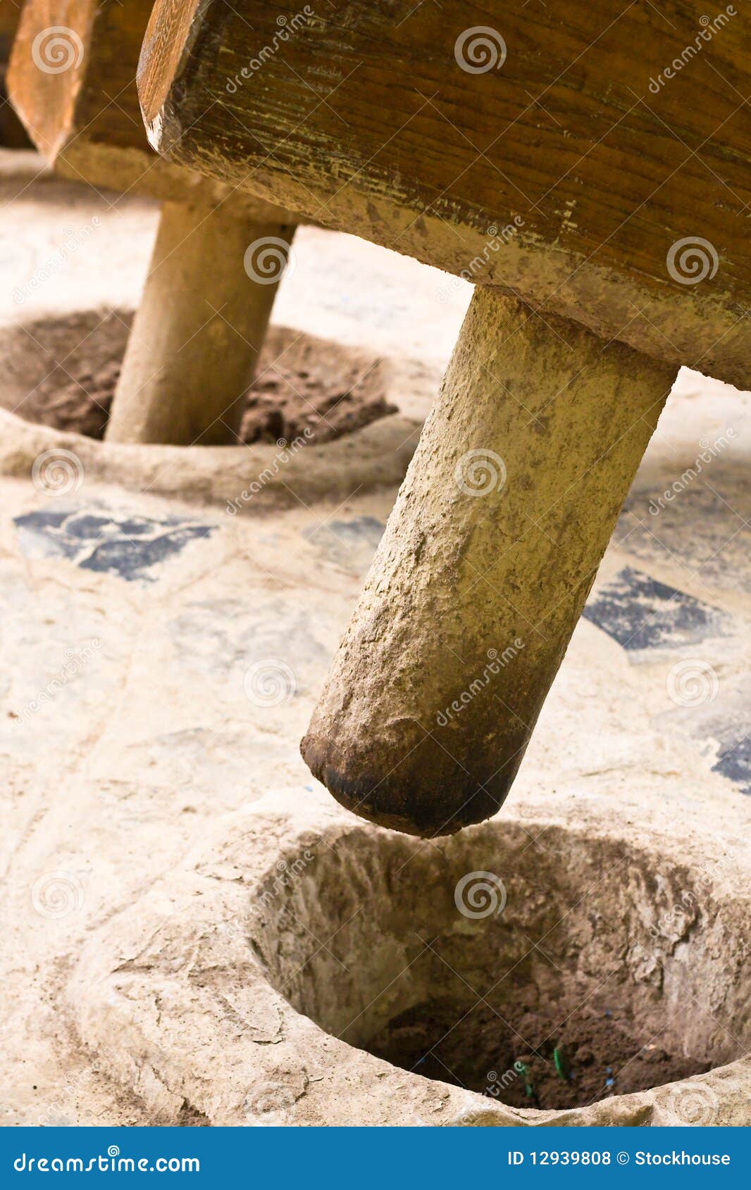 Ancient Chinese Grinding Mill (1) Stock Photo - Image of grinder, stamp ...