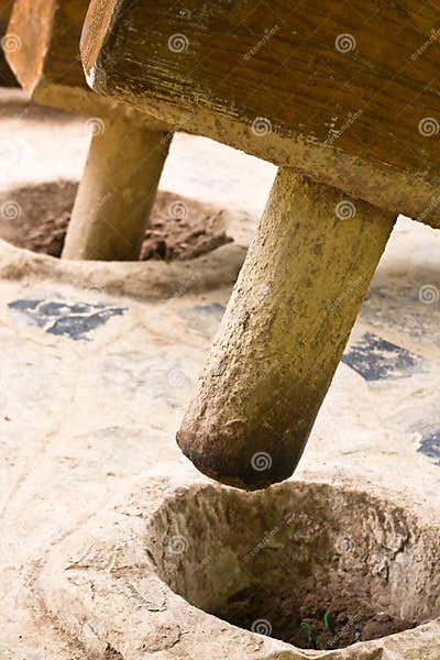 Ancient Chinese Grinding Mill (1) Stock Photo - Image of grinder, stamp ...