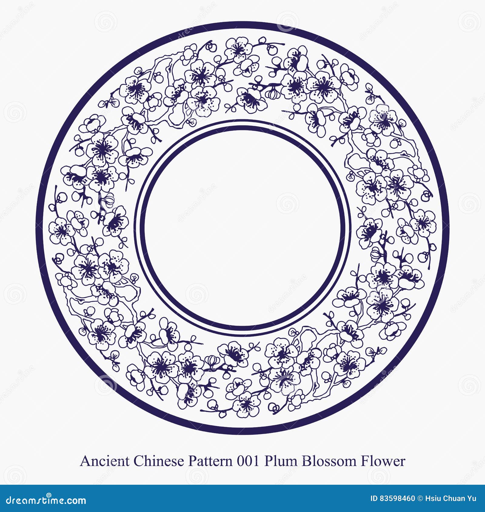 Ancient Chinese Pattern of Plum Blossom Flower Stock Vector ...
