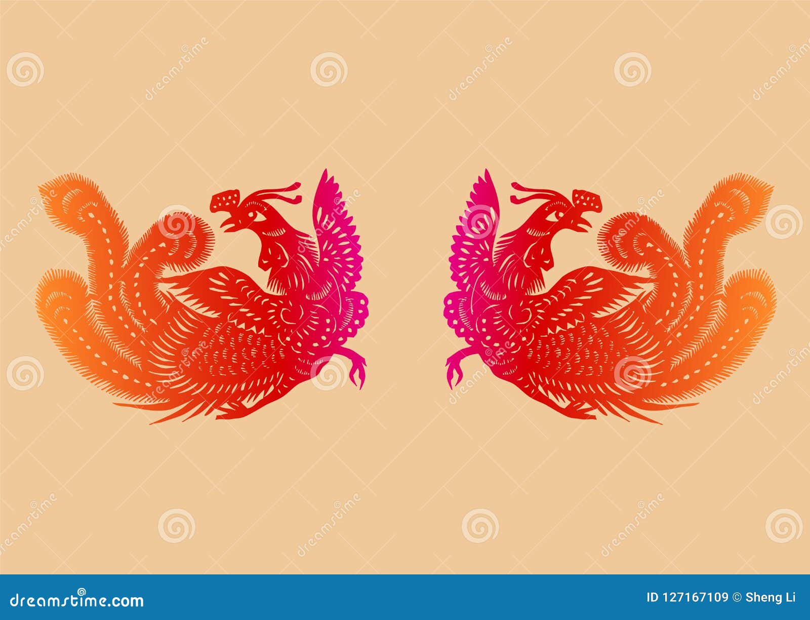 The Ancient Chinese Phoenix Pattern Stock Vector - Illustration of ...