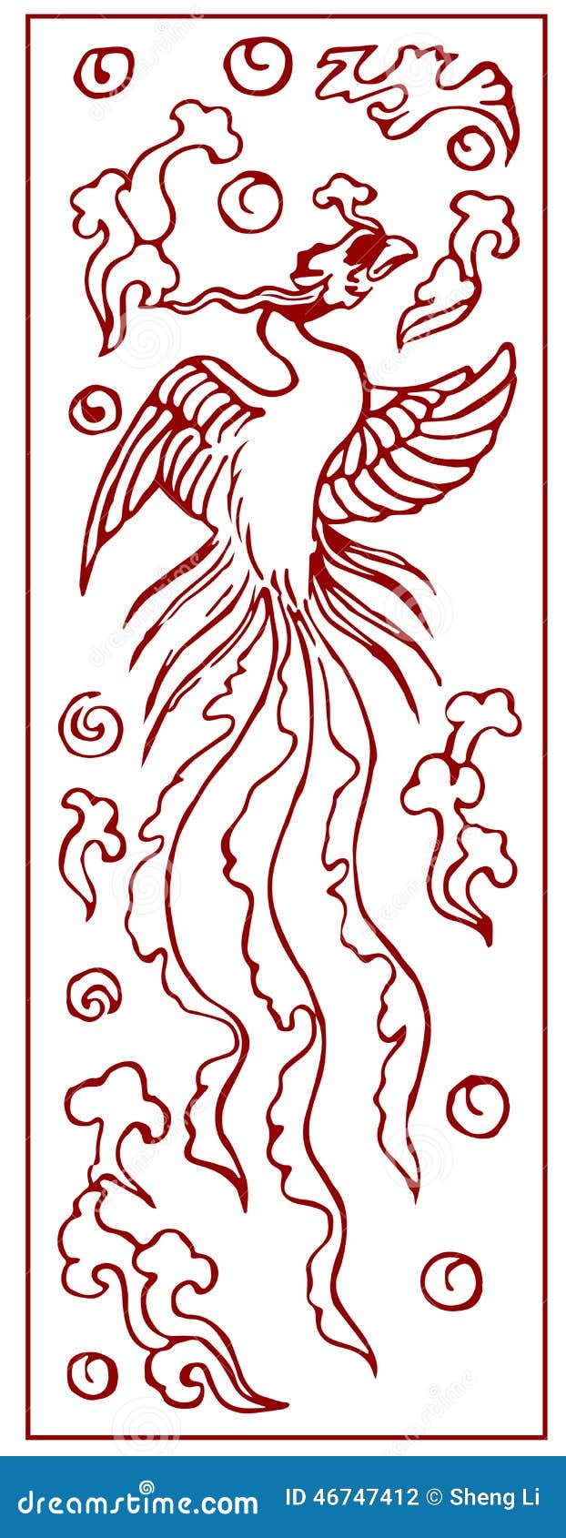 Ancient Chinese Phoenix Pattern Stock Vector - Illustration of element ...