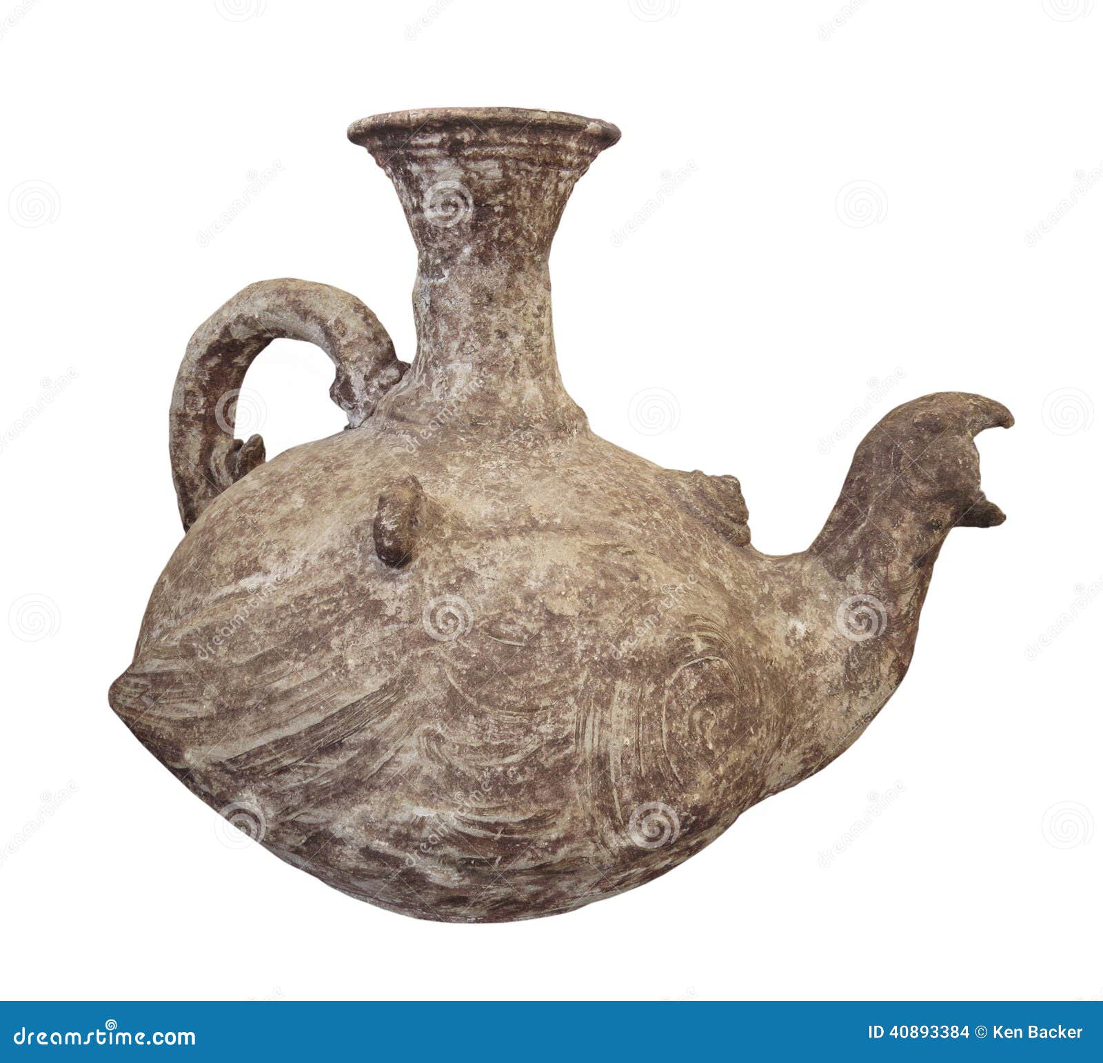 Ancient Chinese Pitcher Isolated. Stock Photo - Image of pottery ...
