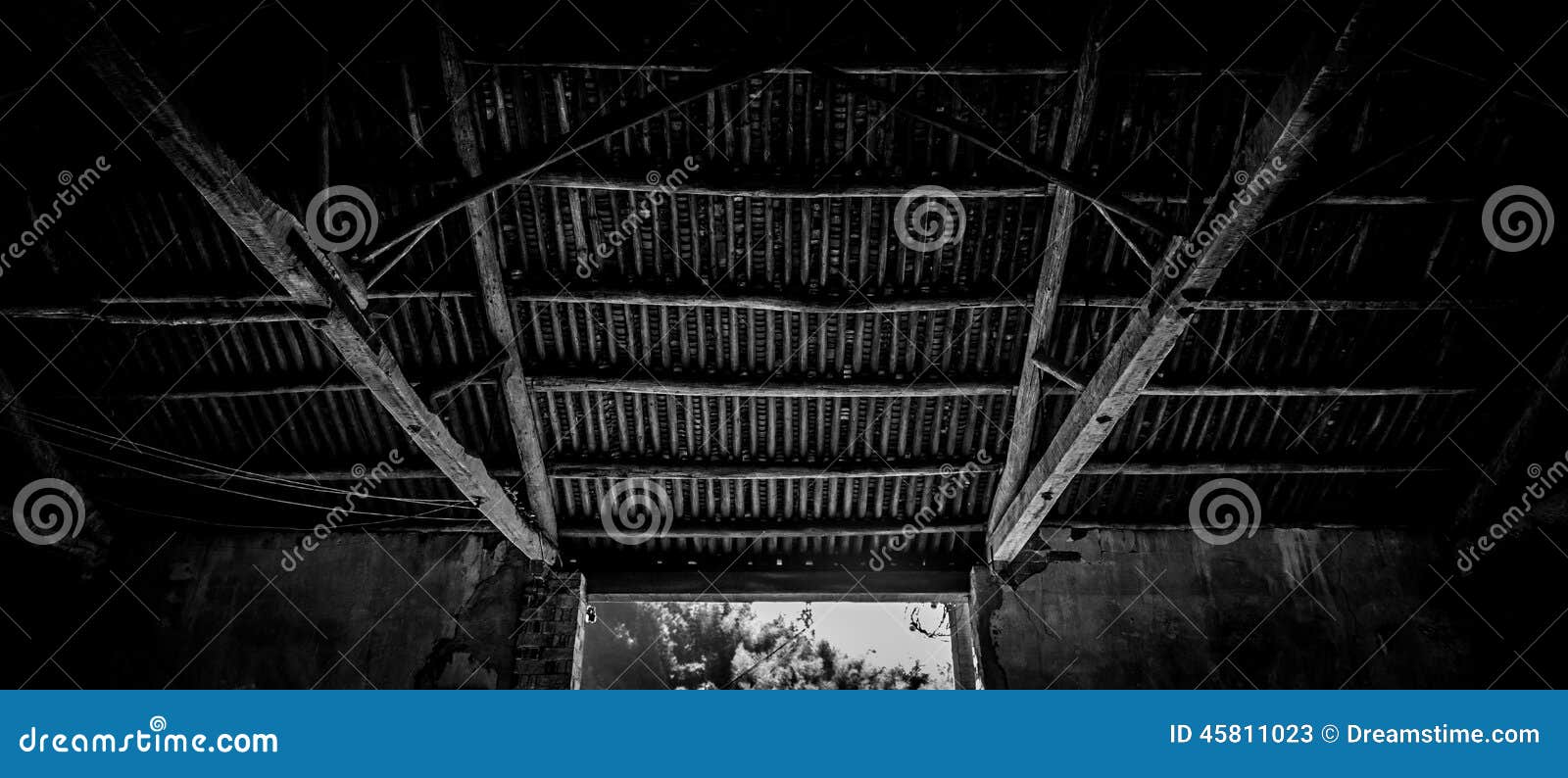Ancient Chinese Roof Inside Stock Image - Image of clouds, building ...
