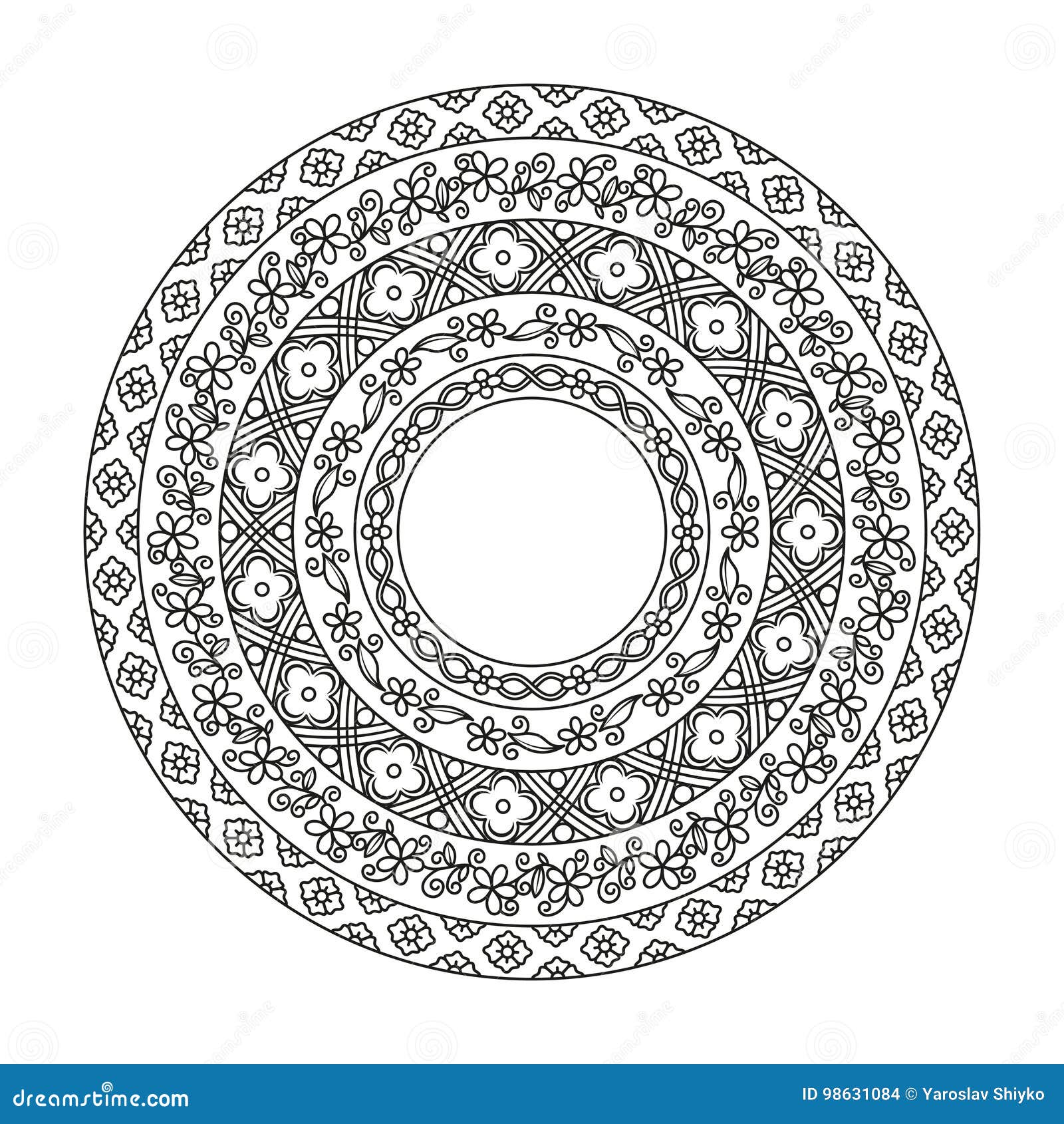 Ancient Chinese Round Pattern. Detailed Decorative Motifs Stock Vector ...