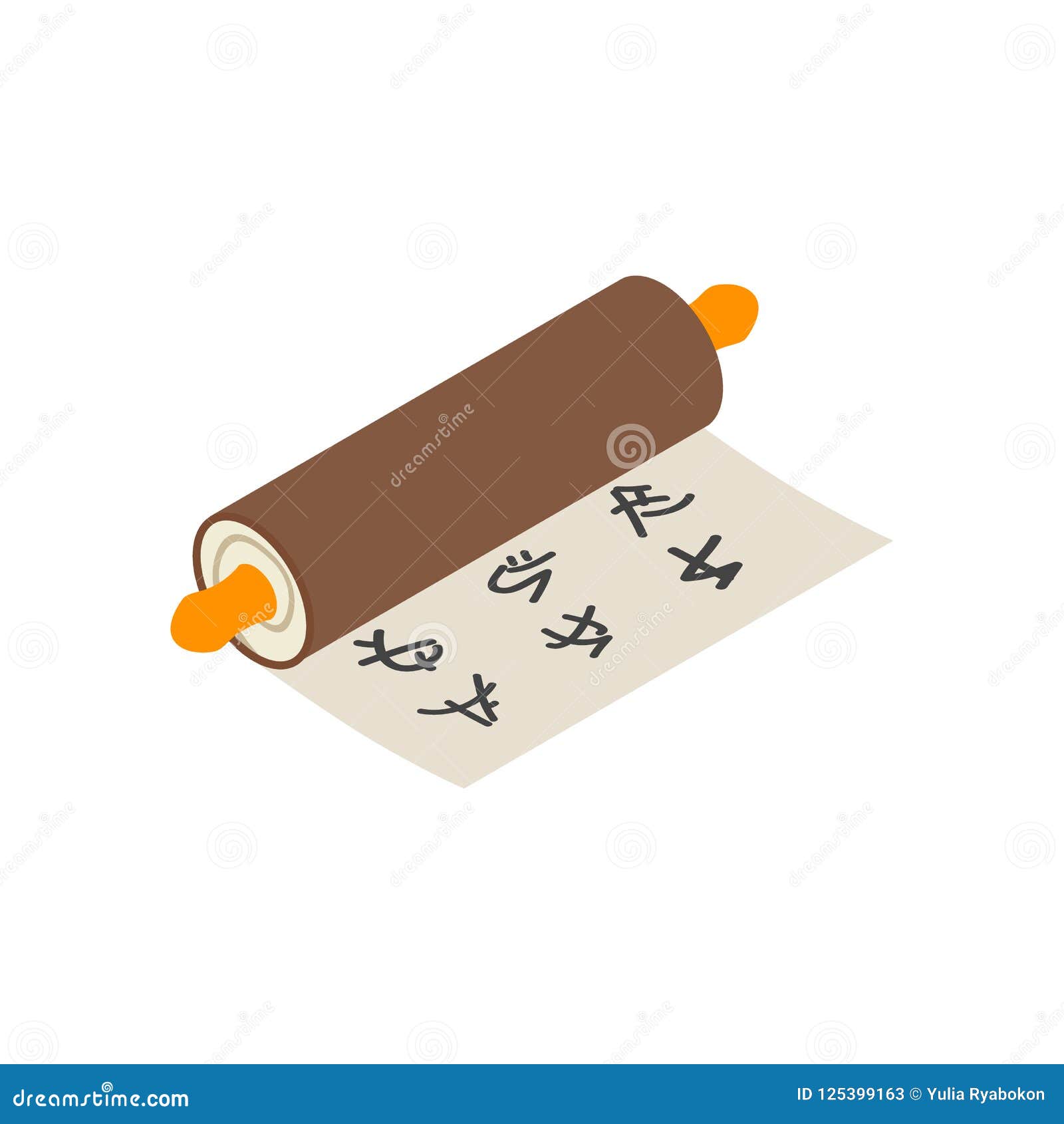 Ancient Chinese Scroll Isometric 3d Icon Stock Illustration ...