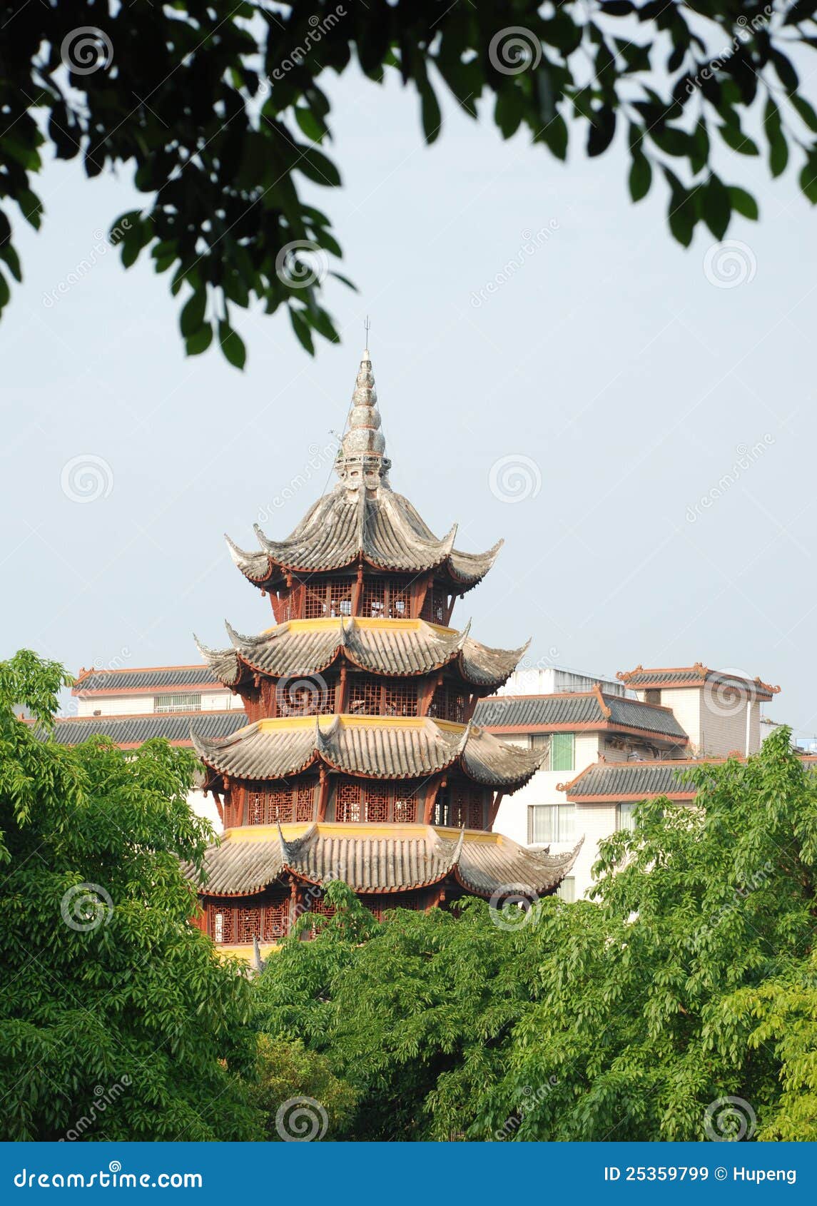 Ancient chinese tower stock image. Image of cultural - 25359799