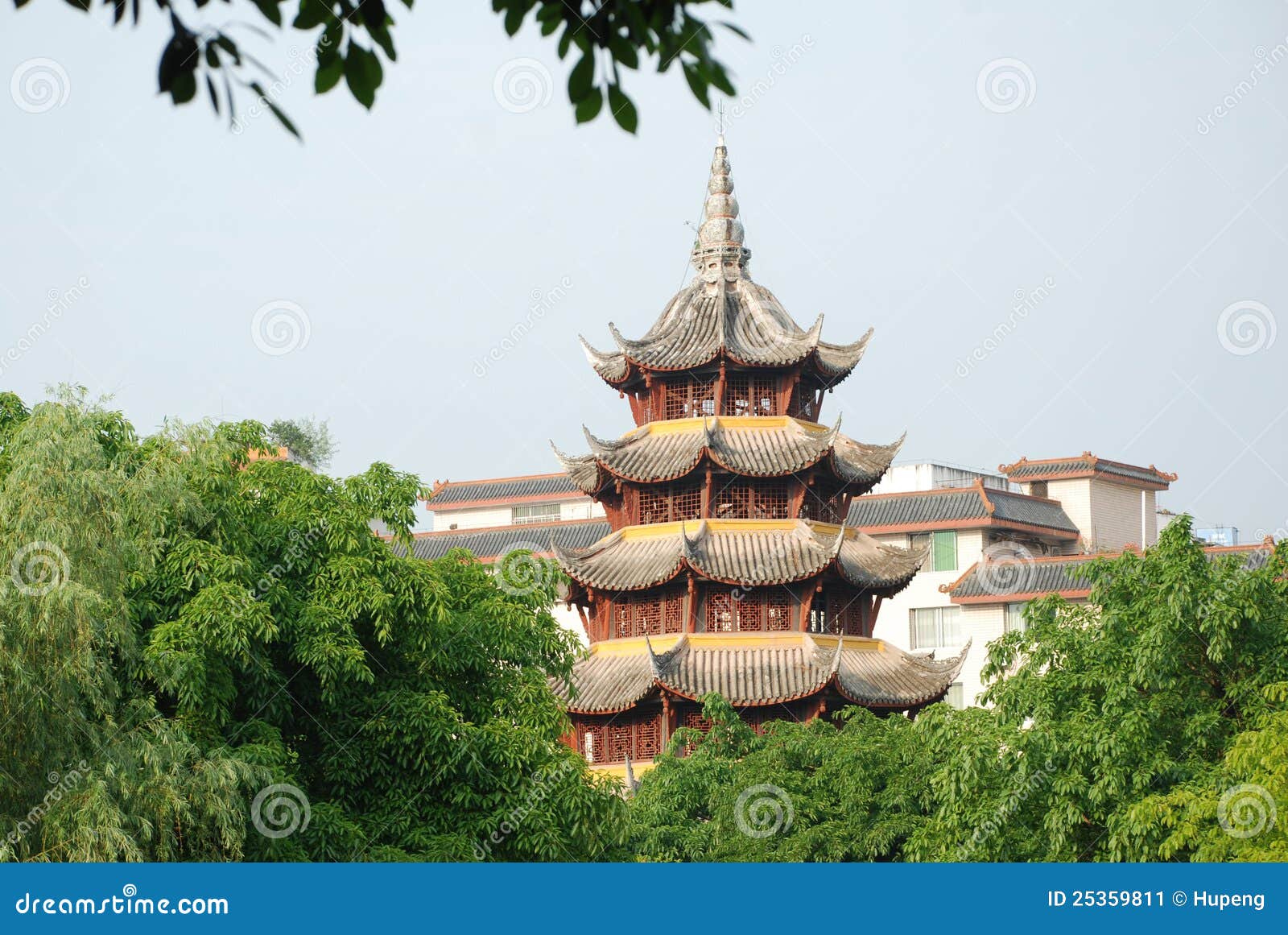 Ancient chinese tower stock image. Image of architecture - 25359811