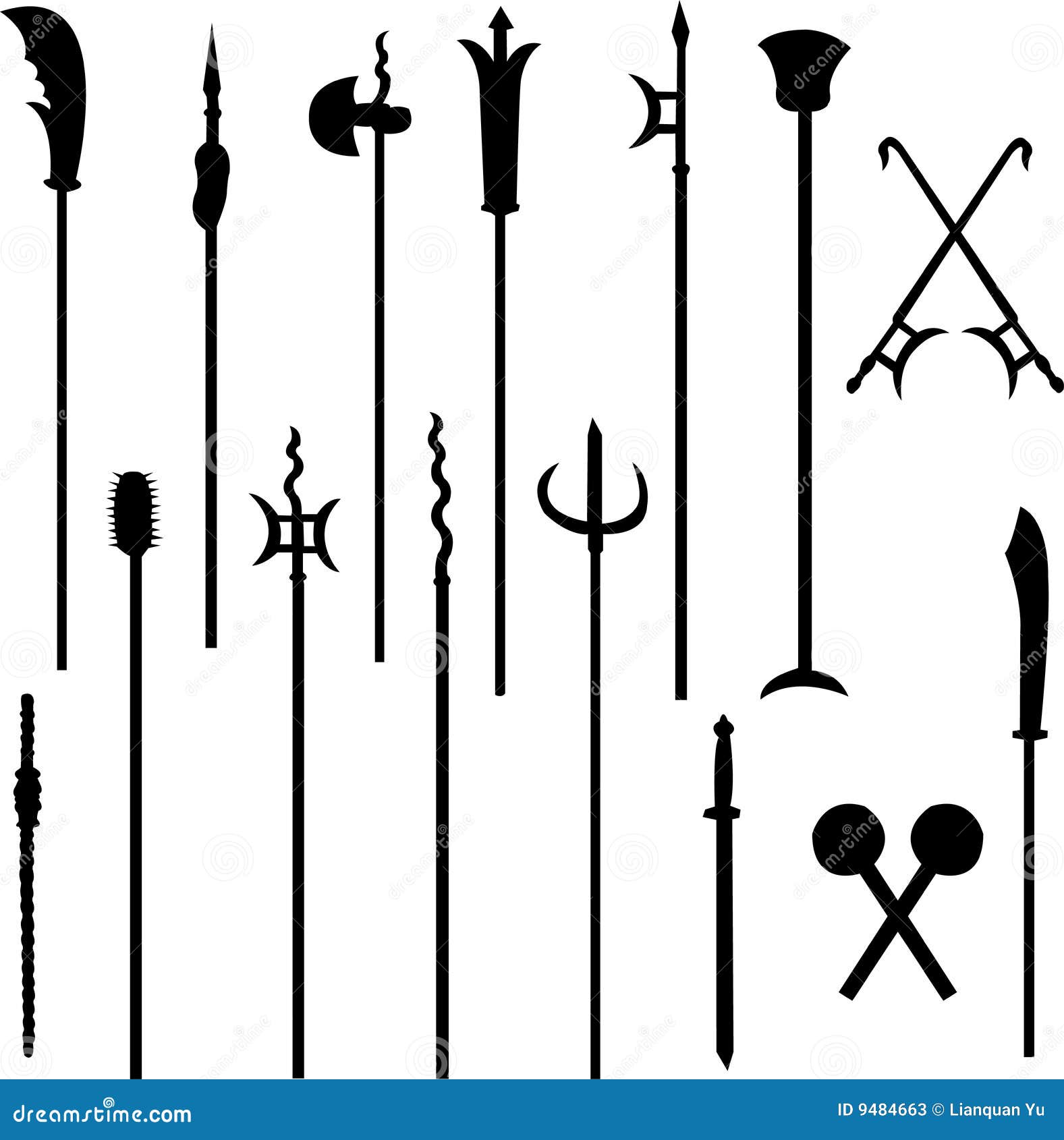 Ancient Chinese Weapons Cartoon Vector | CartoonDealer.com #9484663