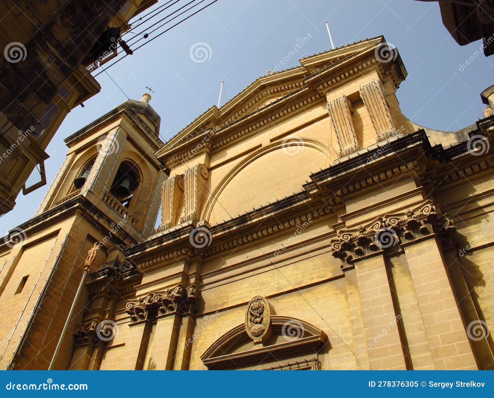 The Ancient Church in Birgu, Vittoriosa, Malta Stock Image - Image of ...