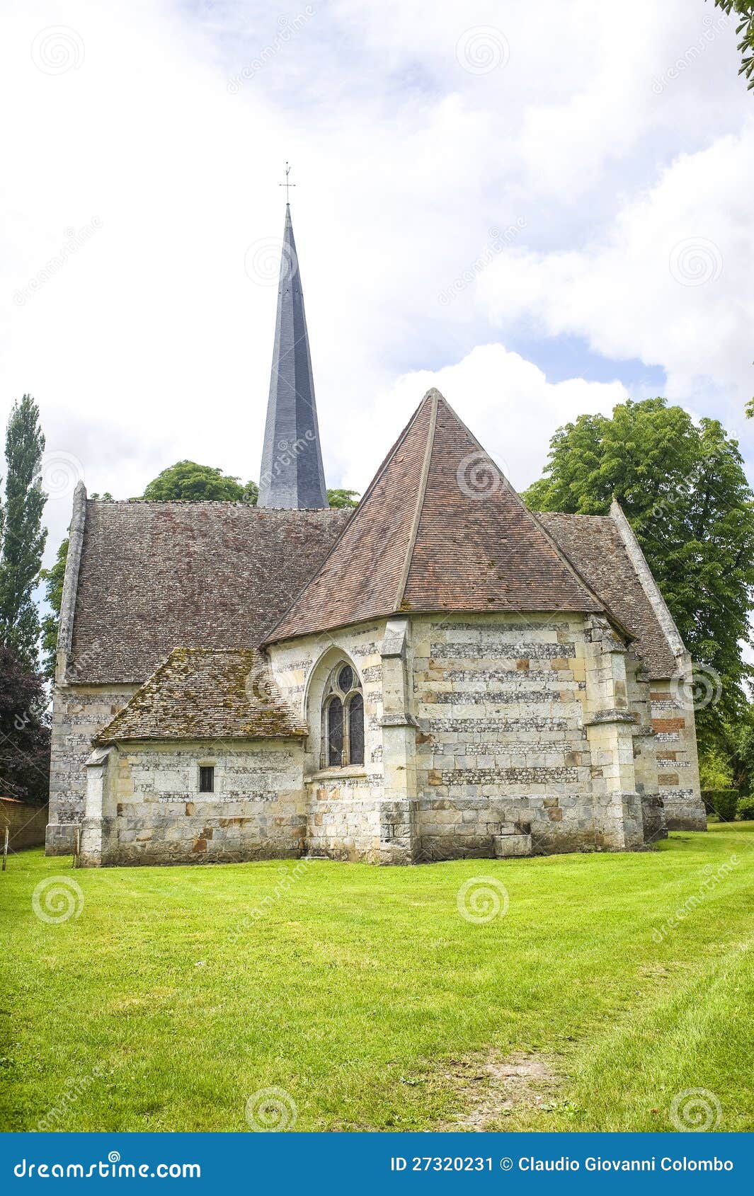 Ancient church in Normandy stock image. Image of french - 27320231