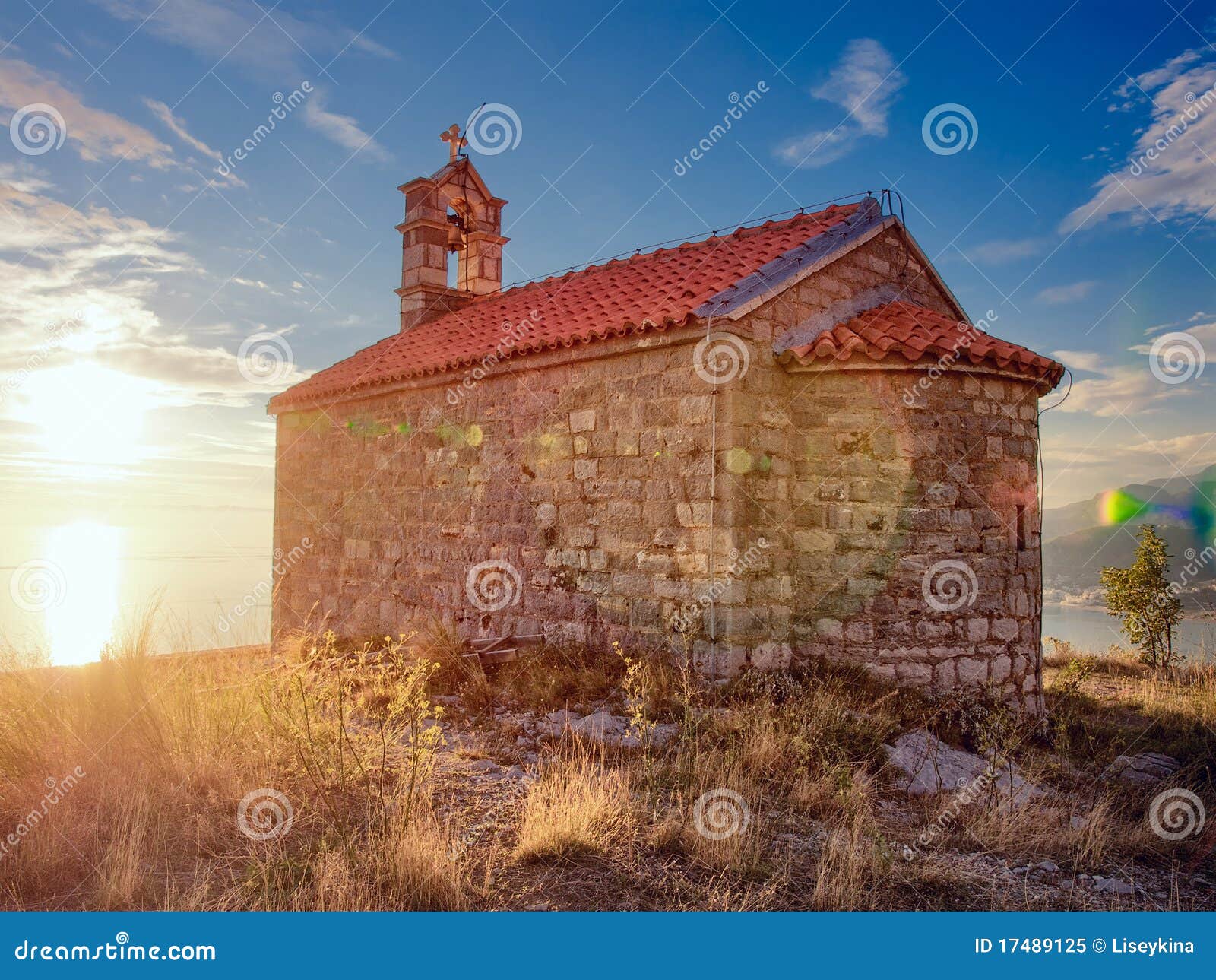 Ancient Church on the Top of Mountain Stock Image - Image of european ...