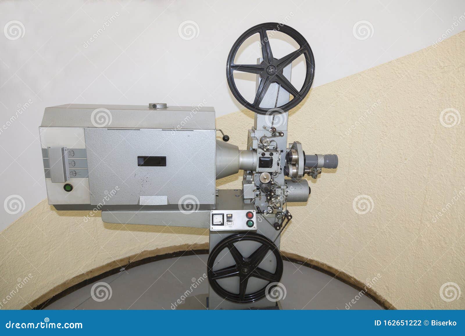 Ancient Analog Industrial Metering Instrument With Round Display Stock ...
