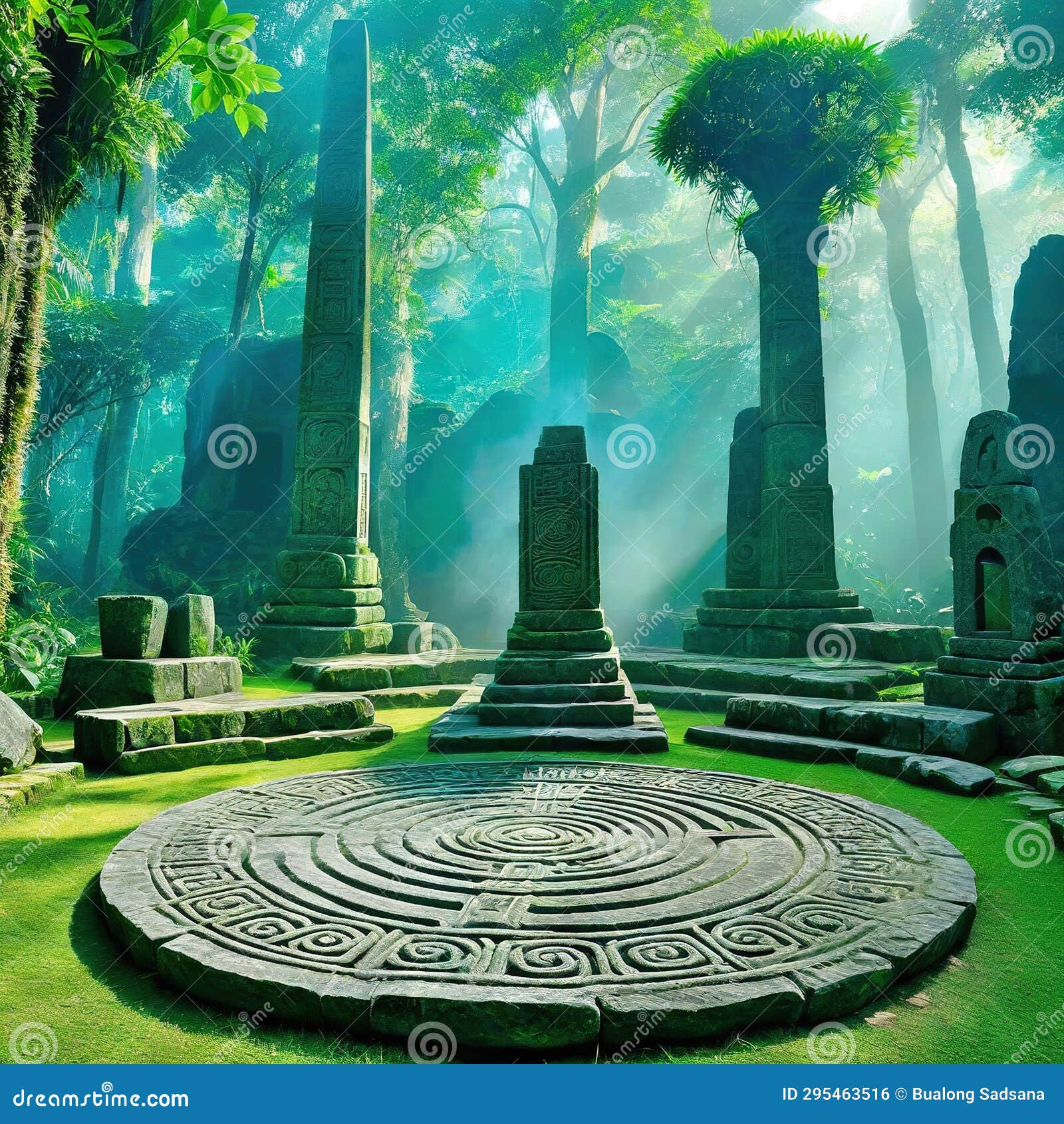 Aztec Altar Pyramid In Wild Landscape In Mexico, Ancient Ziggurat Of ...