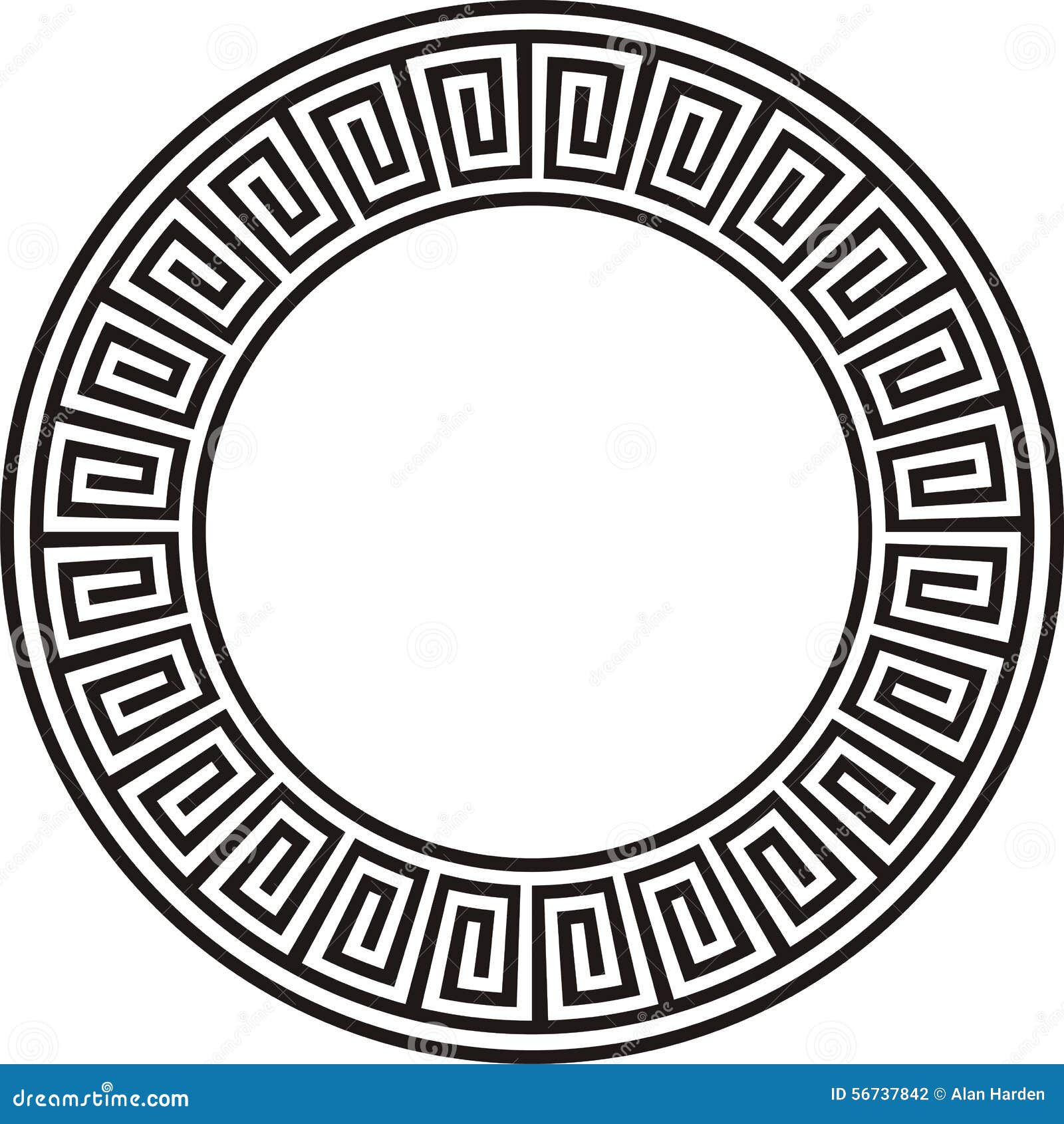Ancient Circular Design In Black And White Stock Illustration - Image ...