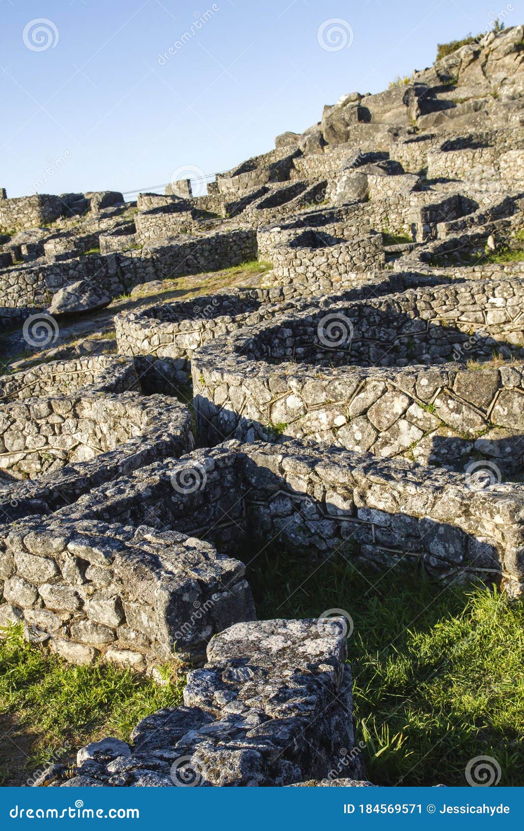 Ancient Circular Stone Structures in Castro De Santa Trega, Galicia ...
