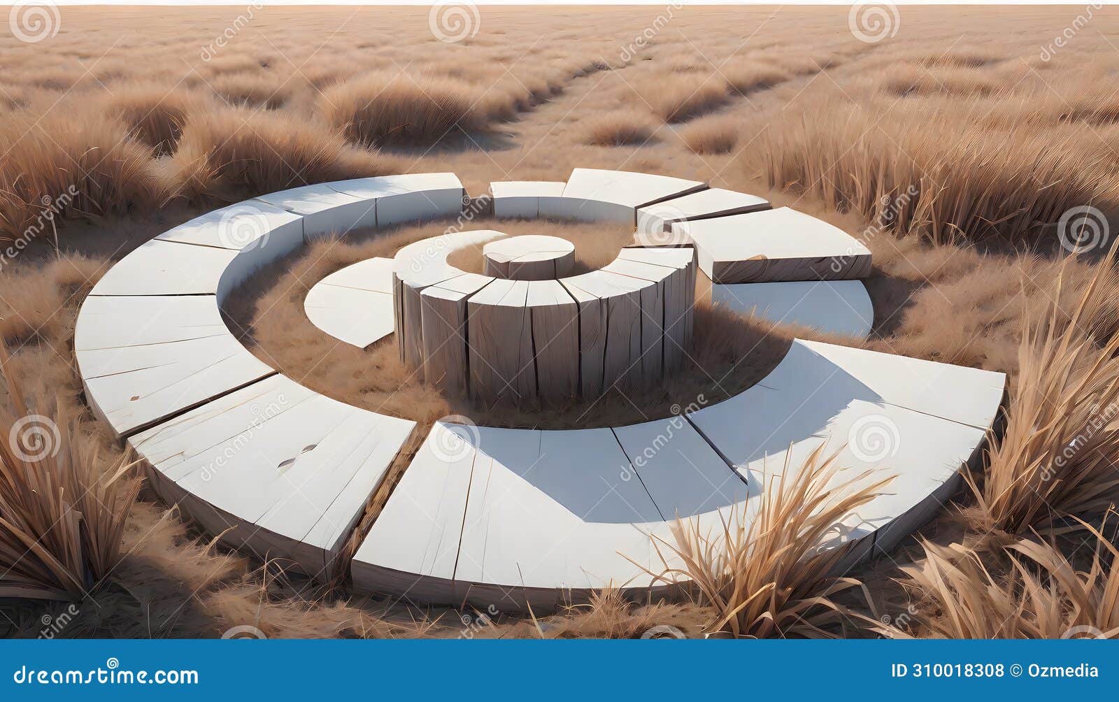 Ancient Circular Structure in Dry Grassland, Generative AI Stock ...