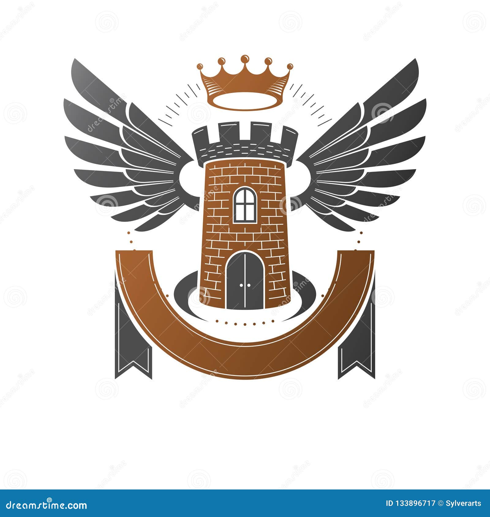 Ancient Citadel Emblem. Heraldic Vector Design Element Stock Vector ...