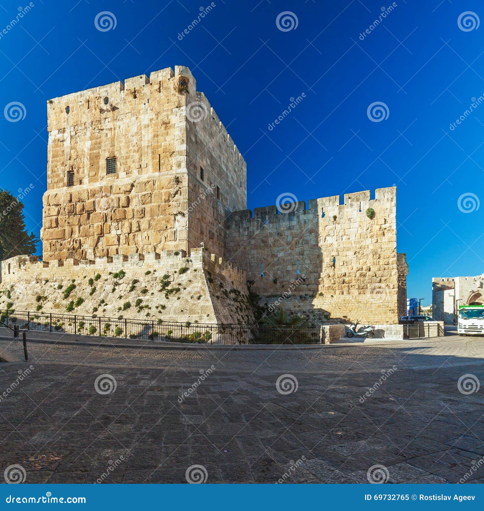 Ancient Citadel Inside Old City Jerusalem Stock Image - Image of icon ...